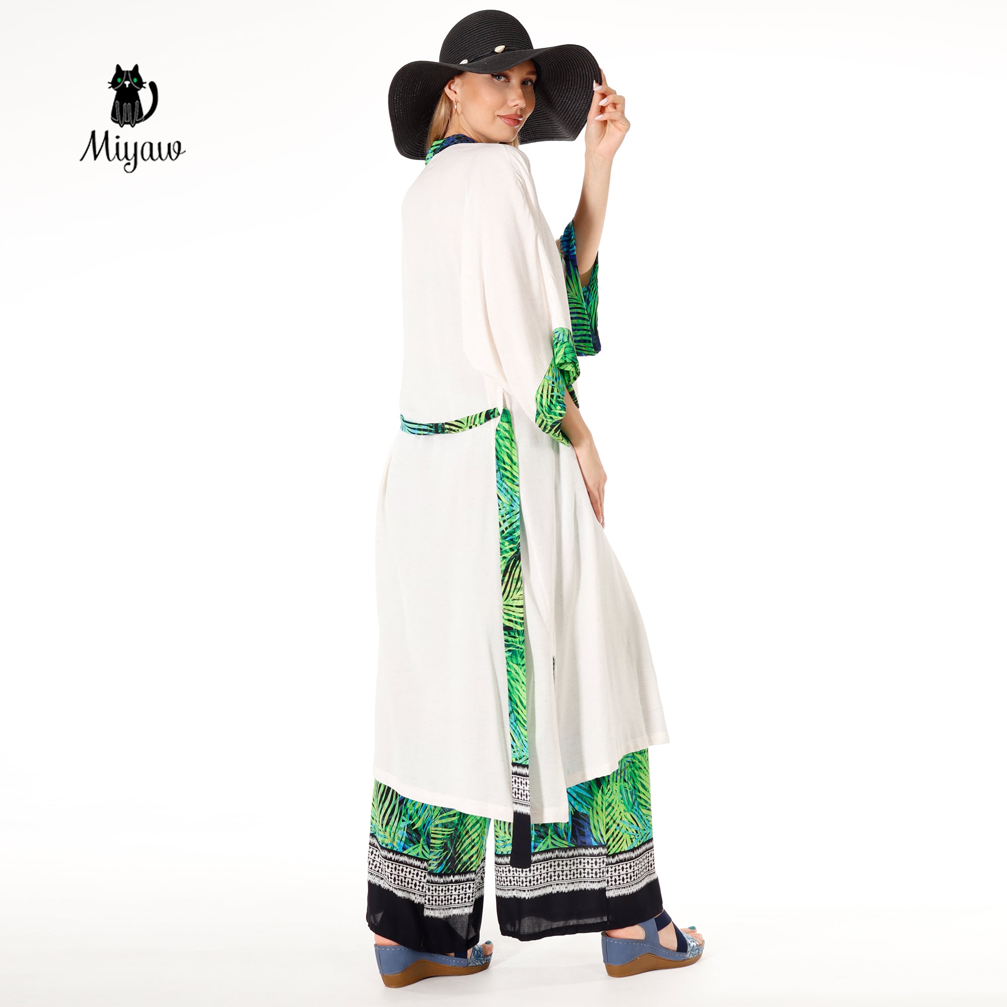 White Linen Kimono Robe, Boho Linen Tops for Festival Outfits